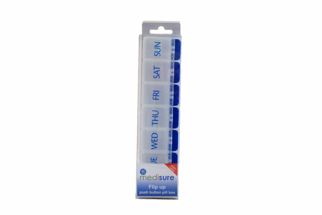 7 Day Flip Up Push Button Pill Box – UKMEDI